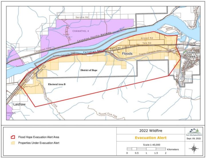Evacuation alert issued for Hope, B.C. as wildfire grows to 50 hectares ...