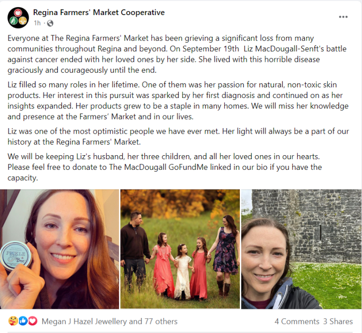 Liz MacDougall: Cancer fighter, loved by Regina community, dies aged 45 ...