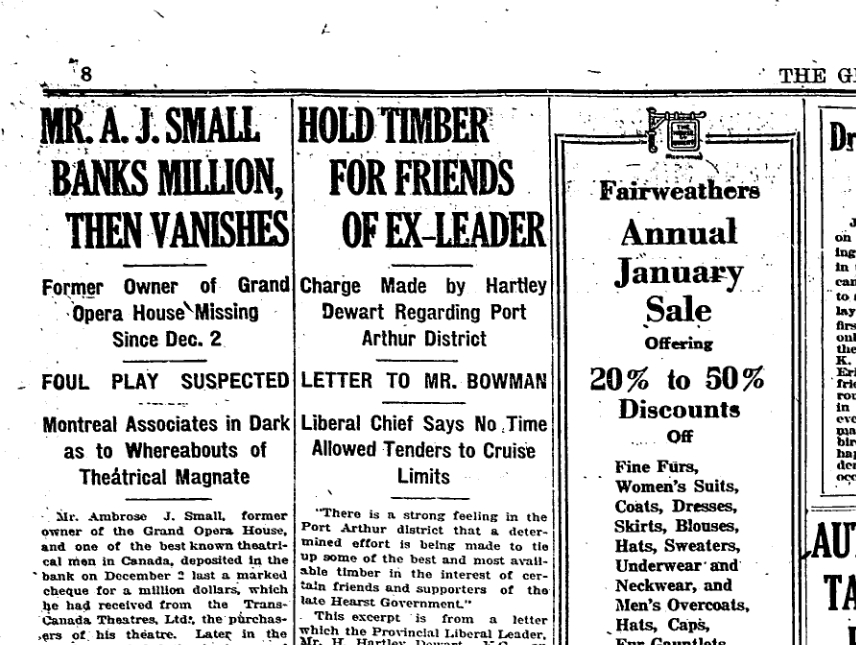 Production dives into mystery of Grand Theatre founder’s disappearance ...