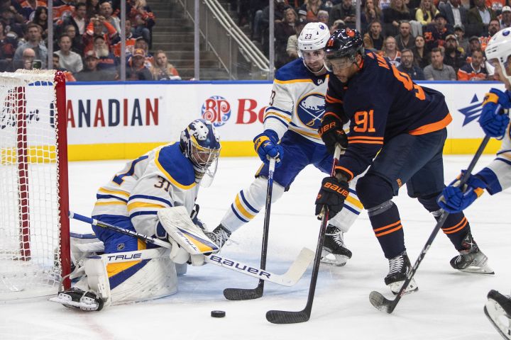Eric Comrie stymies Edmonton Oilers in Sabres win - Edmonton ...