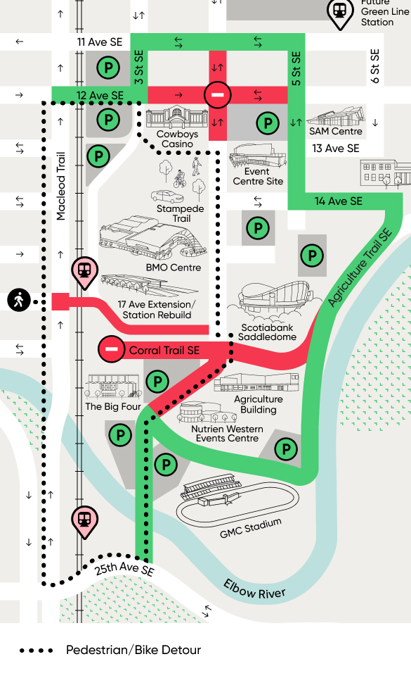 Saddledome CTrain construction to hamper vehicle, pedestrian traffic ...