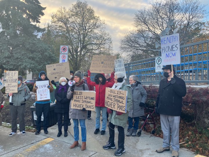 London, Ont. tenant advocates rally against Ontario housing bill ...