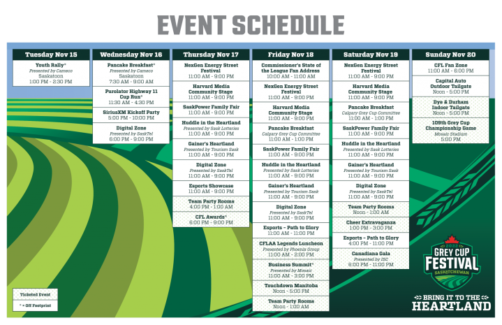 Grey Cup Festival events kick off Tuesday morning in lead-up to ...