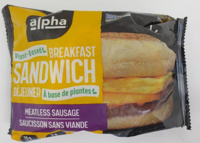 Alpha’s plant-based breakfast sandwich sausage recalled over undeclared ...