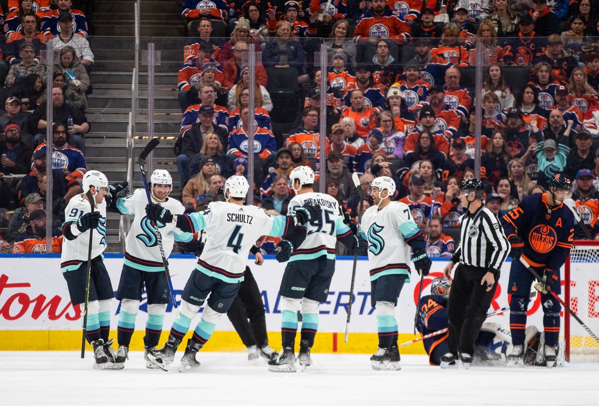 4-goal 2nd period lifts Seattle Kraken past Edmonton Oilers - Edmonton ...