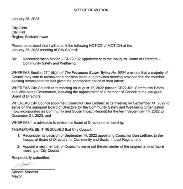 Regina mayor wants fellow councillor removed from community safety ...