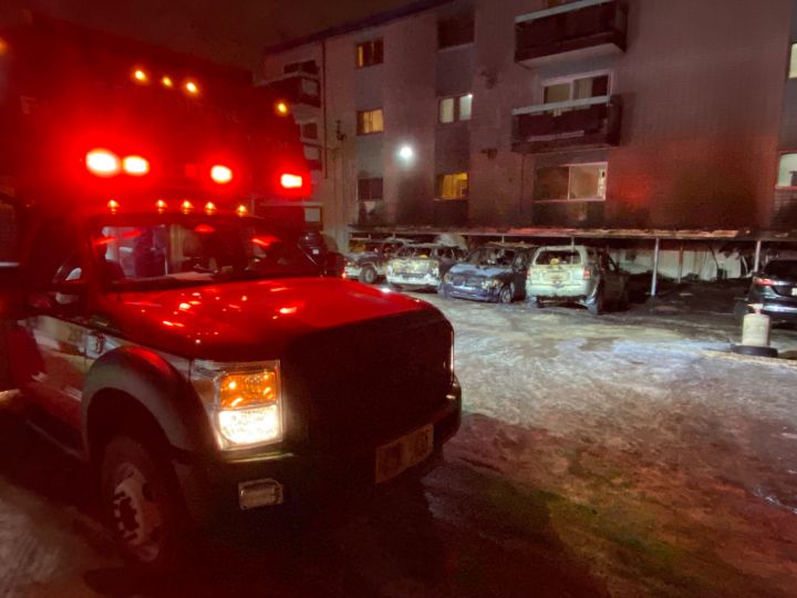 Fire crews battle blaze at apartment building in Edmonton’s Old ...