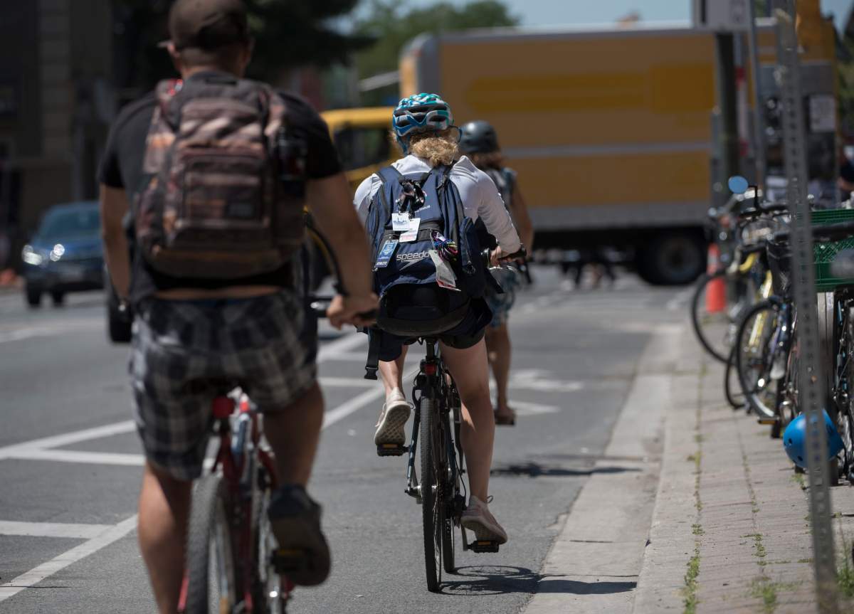 Construction of elevated bike lanes begins on portion of Toronto’s ...