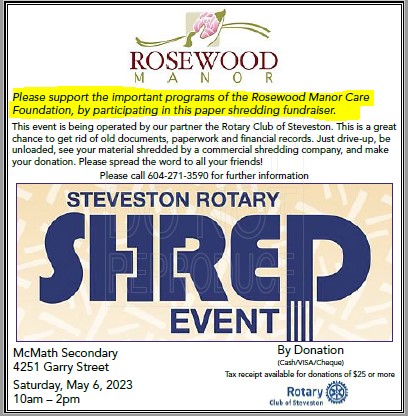 Rotary Club of Steveston SHREDDING event - GlobalNews Events