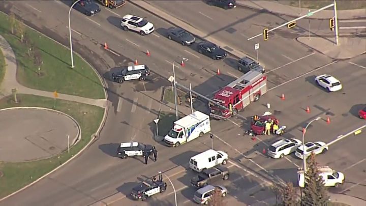 East Edmonton crash involving police vehicle shuts down southbound 75 ...