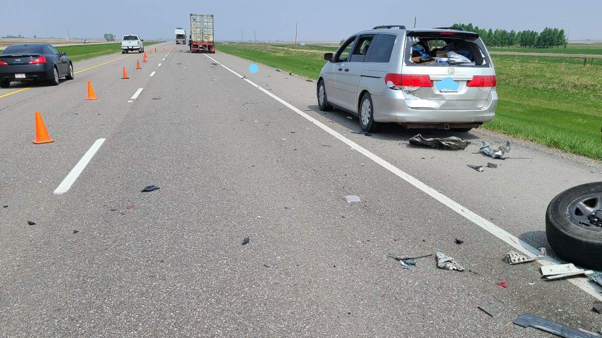 Semi slams into RCMP unit during southern Alta. highway traffic stop ...