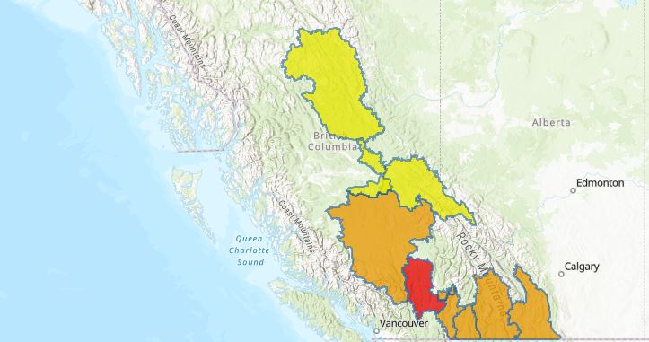 Flood warnings, watches in place for much of southern and central B.C ...