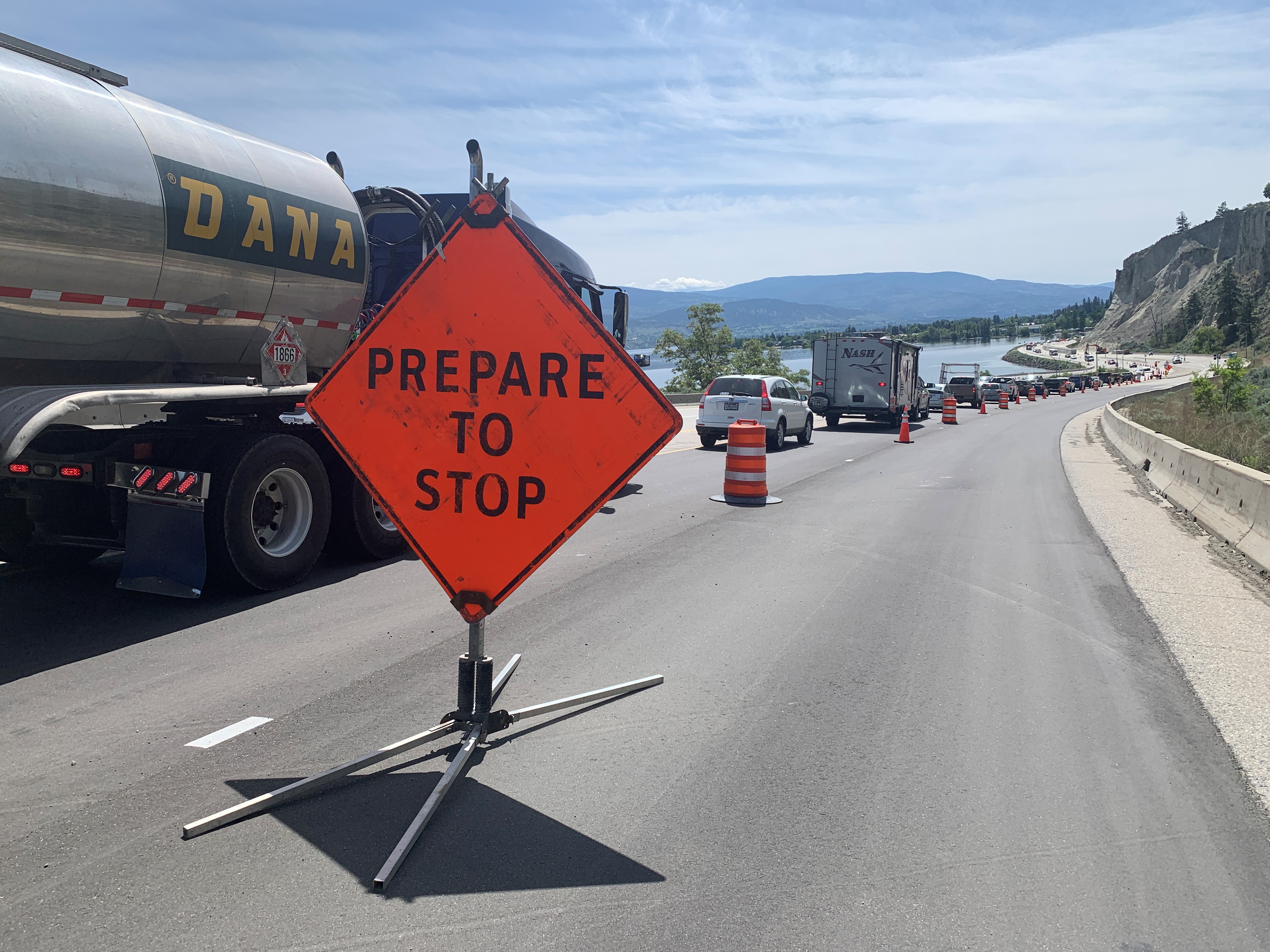 At least two more weeks of single-lane alternating traffic on Highway ...