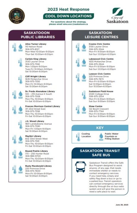 Saskatoon extreme heat emergency response plan activated ahead of long ...