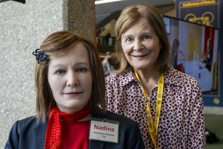 Robots say they won’t rebel against humans as dozens gather at ...