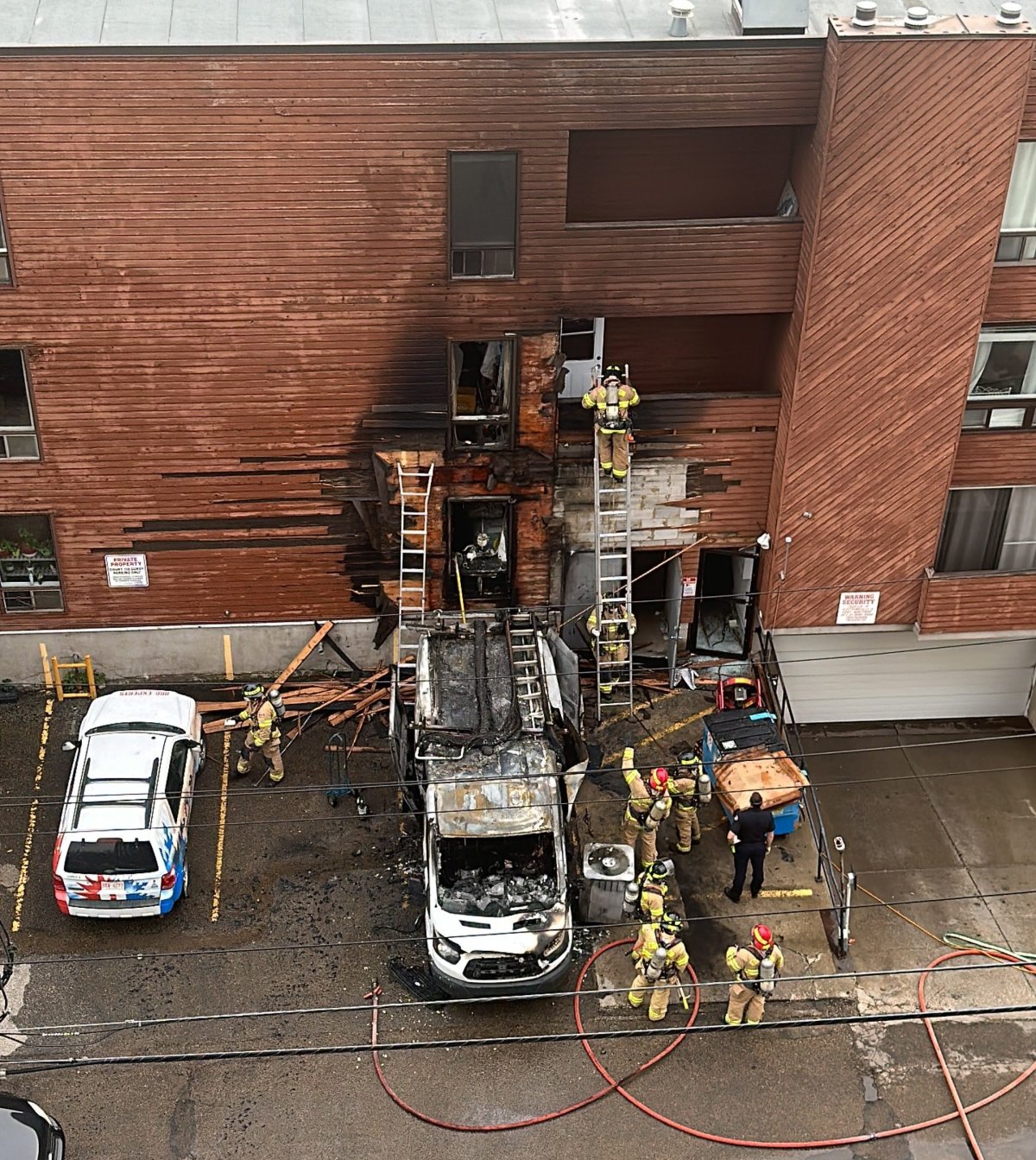 Explosion, vehicle fire sends black plume of smoke into air over ...