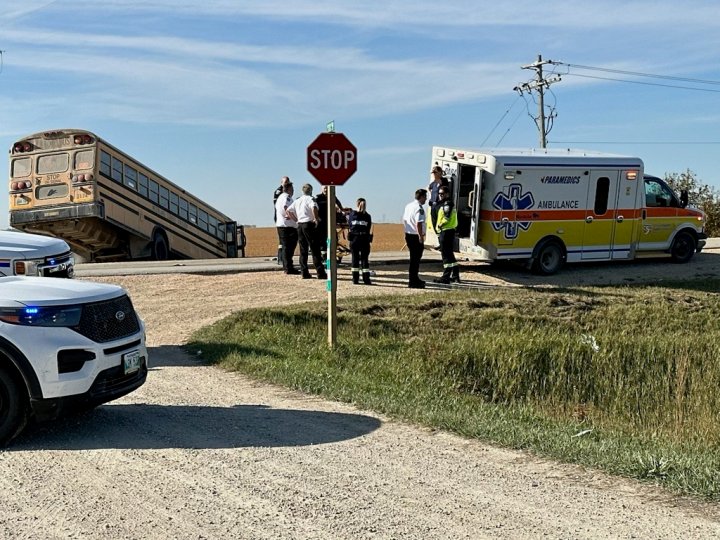 Kids safe after school bus, gravel truck crash on Manitoba highway ...