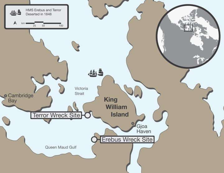 Artifacts from Franklin’s lost expedition found in shipwrecks off ...