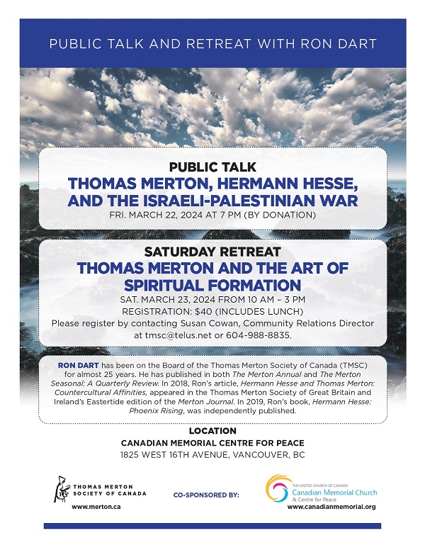 Retreat: “Thomas Merton and the Art of Spiritual Formation ...