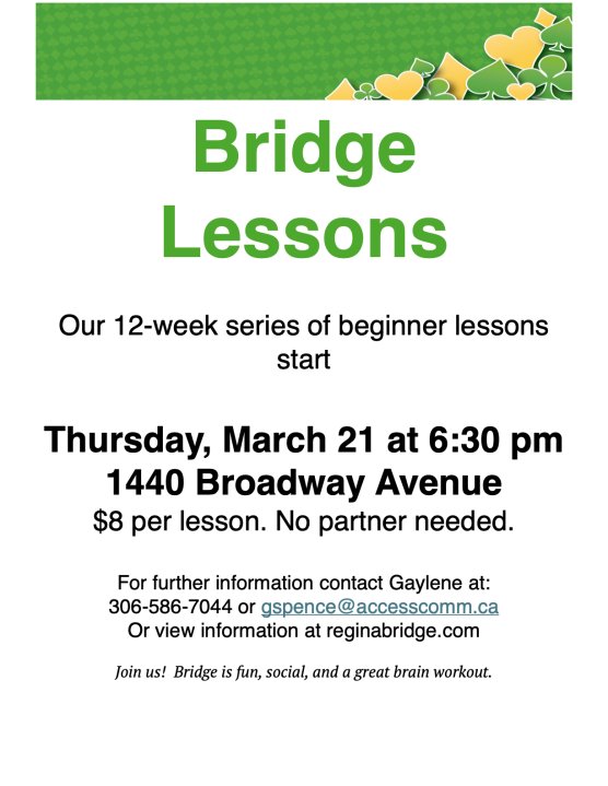 Regina Bridge Club - GlobalNews Events