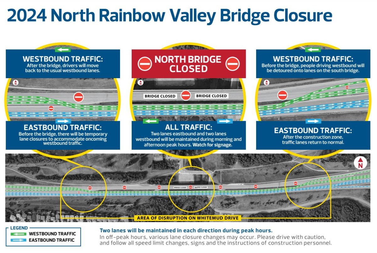 Traffic disruptions expected along Whitemud Drive due to Rainbow Valley ...