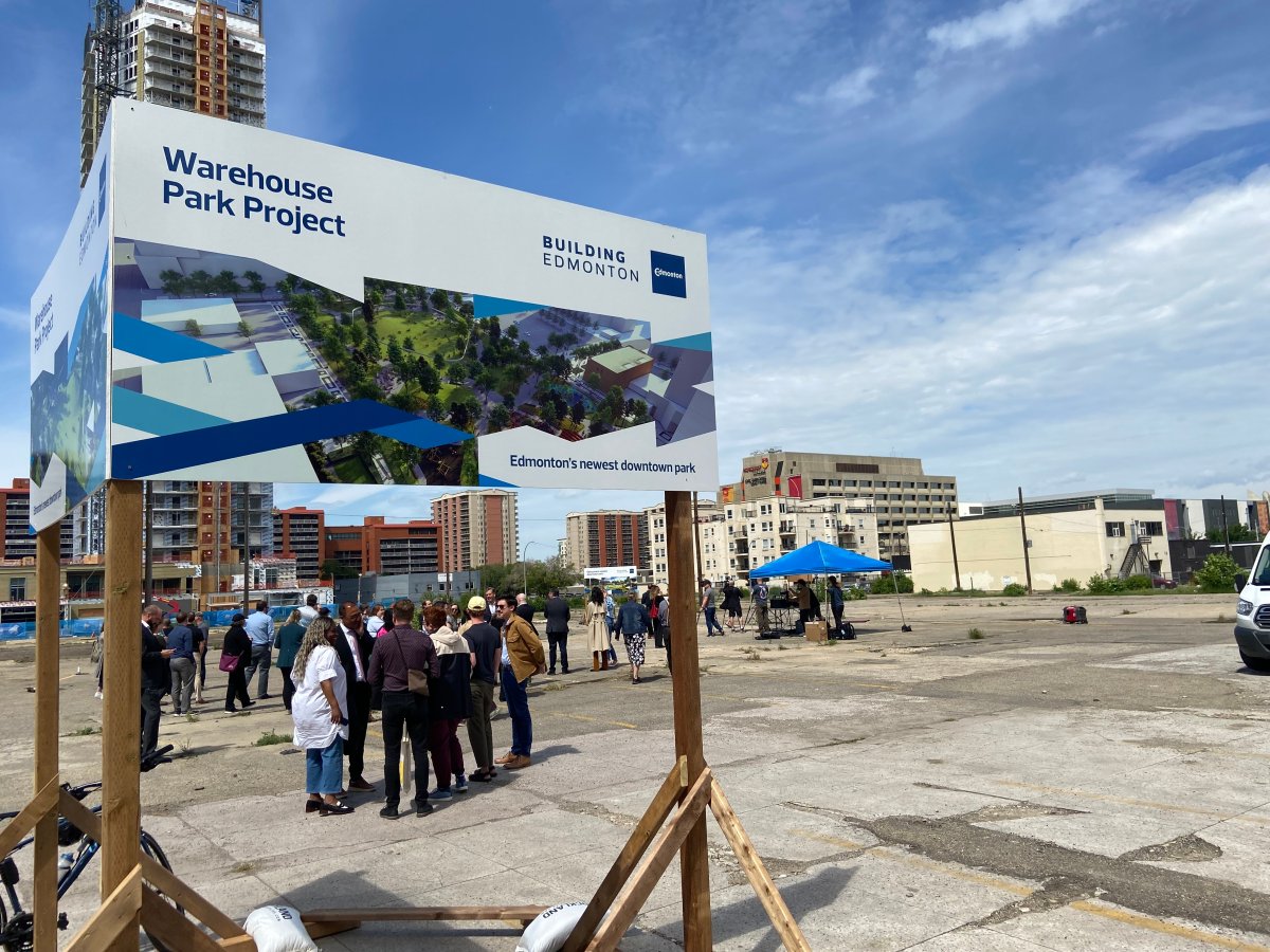 City crews officially break ground on new downtown Edmonton park ...
