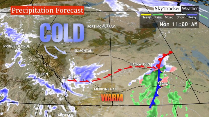 Wet, heavy snow causes chaos on Calgary roads | Globalnews.ca