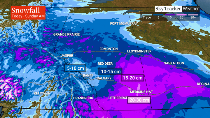 ‘A long period of snowfall’ in the forecast for Alberta: Environment ...