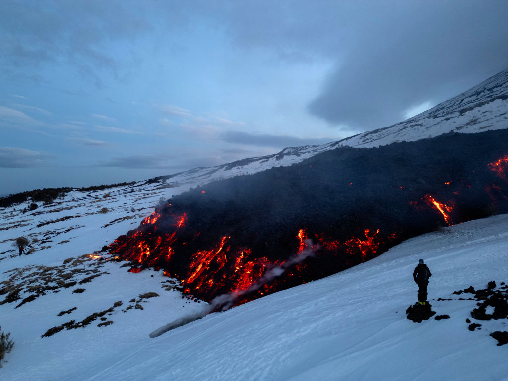 Tourists, skiers are getting too close to Mount Etna’s lava, officials ...
