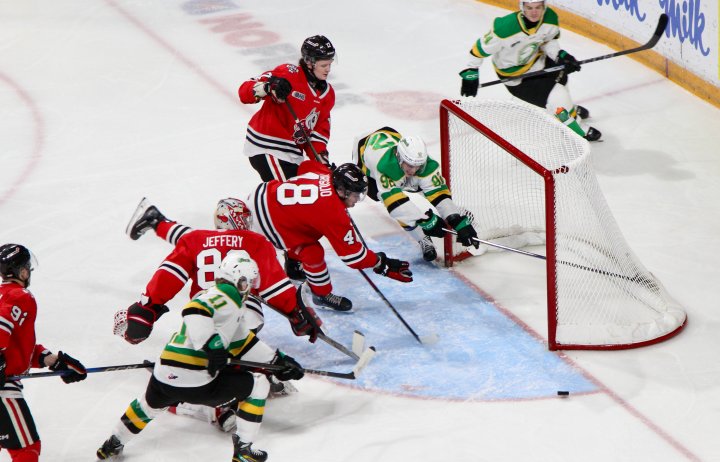 A hat trick and a first OHL victory lift the Niagara IceDogs to 6-4 win ...