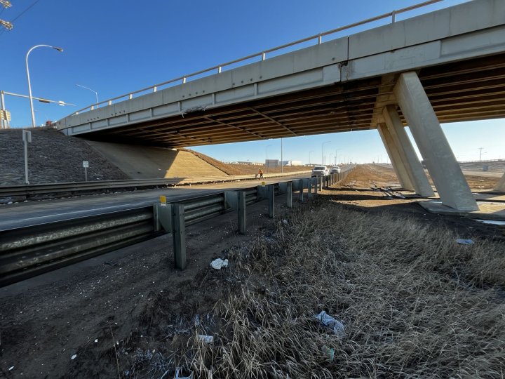 East Edmonton overpass damaged after being hit by semi-truck - Edmonton ...