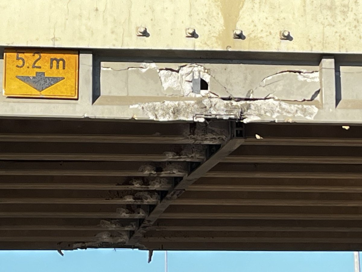 East Edmonton overpass damaged after being hit by semi-truck - Edmonton ...