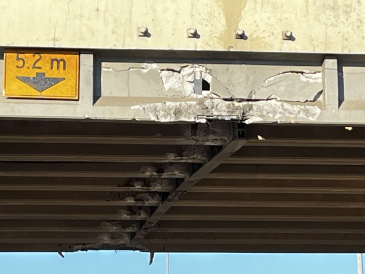 East Edmonton overpass damaged after being hit by semi-truck - Edmonton ...
