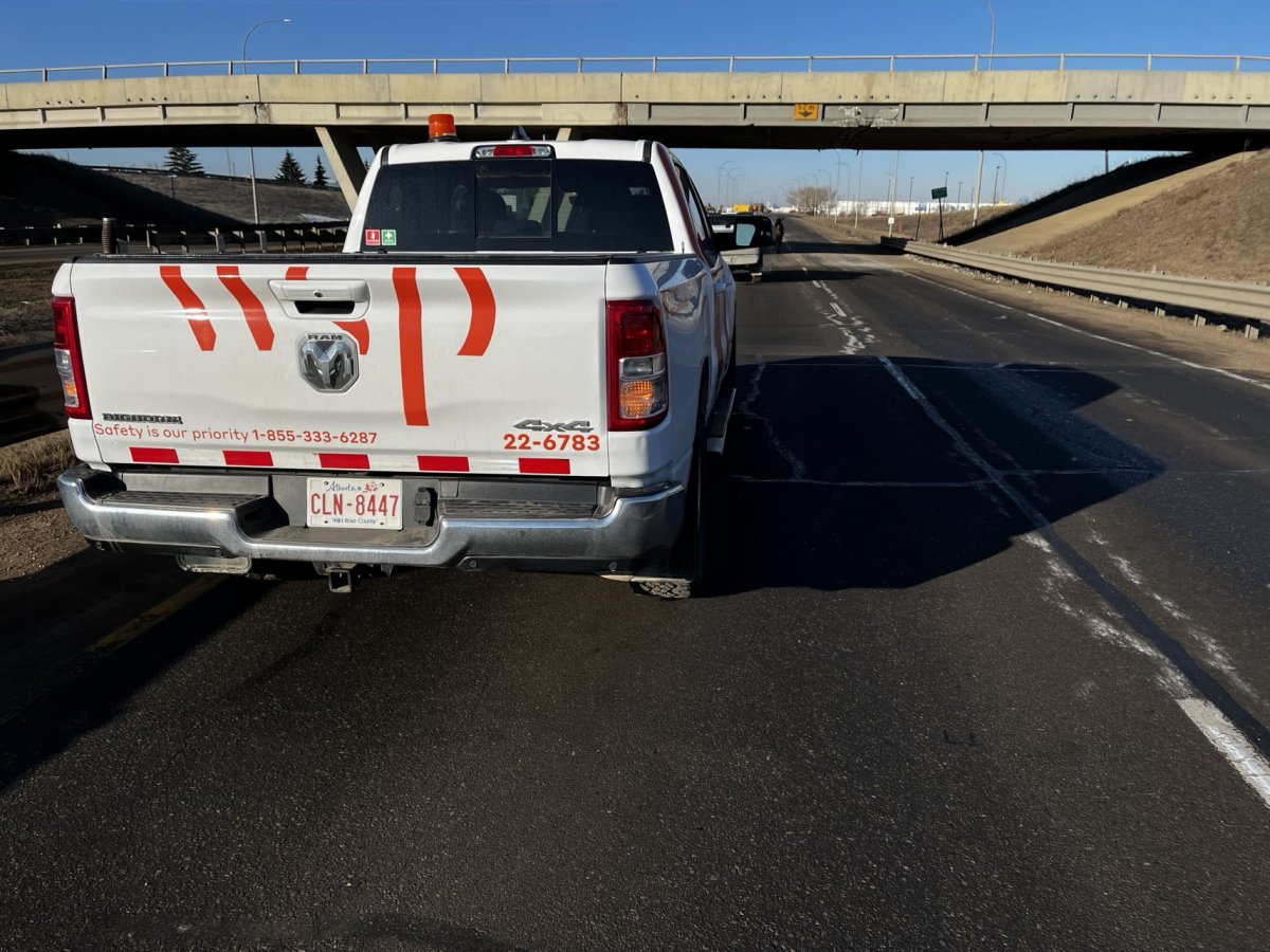 East Edmonton overpass damaged after being hit by semi-truck - Edmonton ...