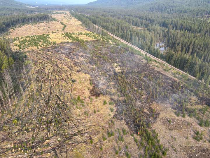 Fire crews working to extinguish a wildfire just west of Banff townsite ...
