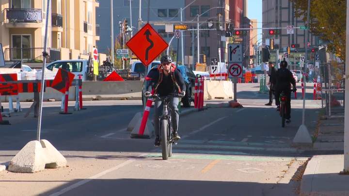 Downtown bike lane temporarily moving due to Valley Line LRT West ...